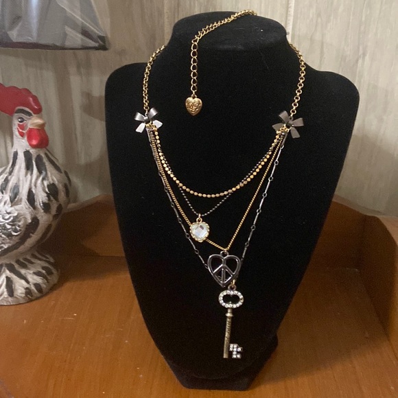 Betsey Johnson | Jewelry | Betsey Johnson Woven Key Jeweled Necklace ...